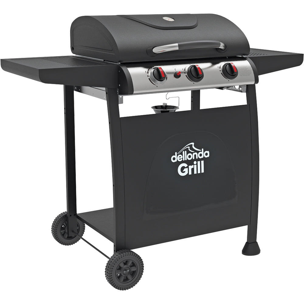 3 Burner Gas BBQ Grill & Ignition - Portable Garden Cooking - Easy Clean Bucket | Decathlon