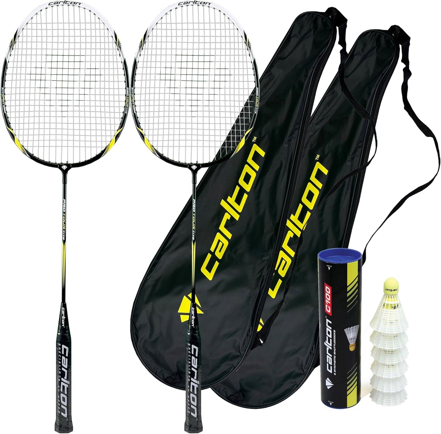 Carlton Pro Tour Badminton Racket Twin Set, Cover & 6 Shuttles | Decathlon