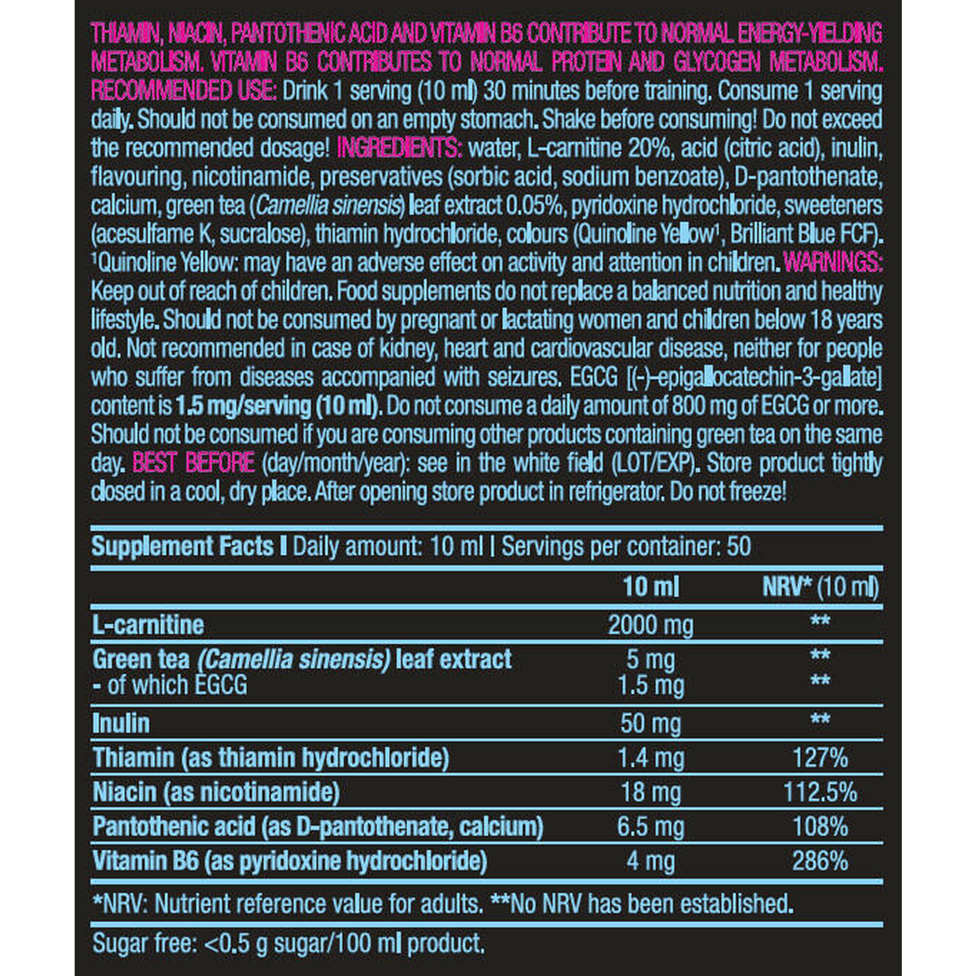 L-Carnitine - L-Carnitine 100 000 Liquid - Cerise 500ml BIOTECHUSA ...