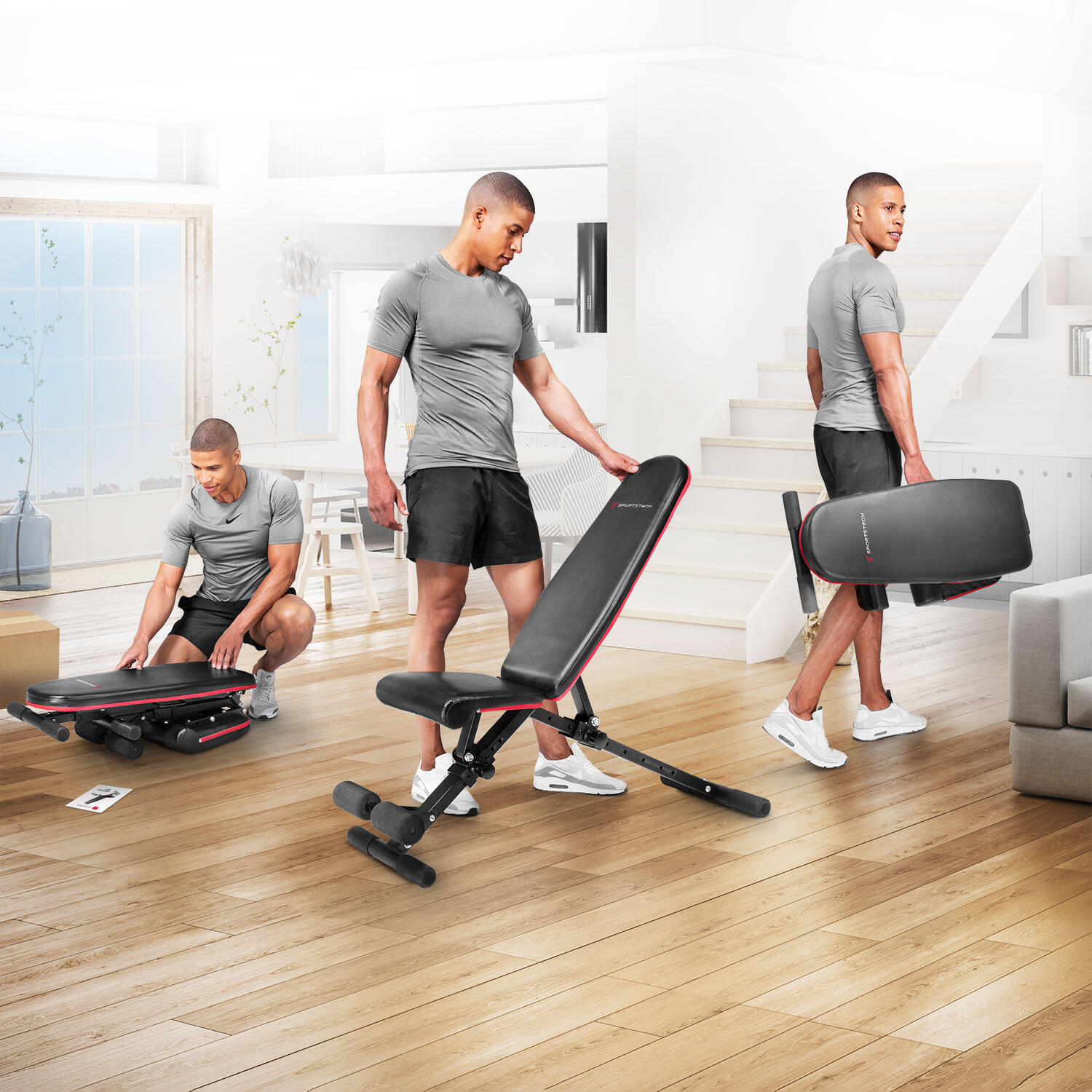 Sportstech Halterbank BRT400 | Opklapbaar | 40+ trainingscombinaties ...