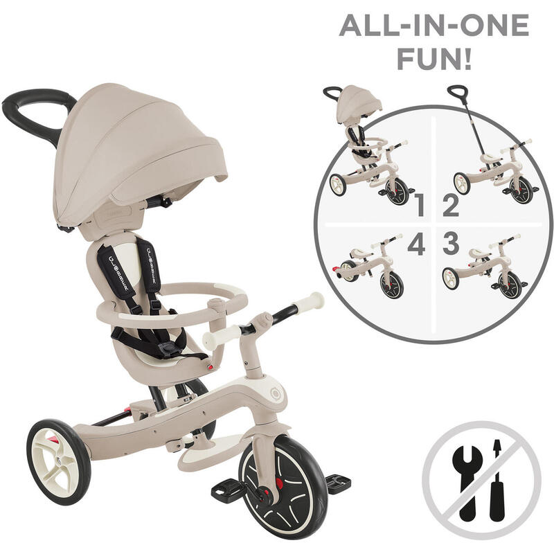 Tricycle évolutif EXPLORER 4 en 1 DELUXE ECO - Rose Berry GLOBBER ...