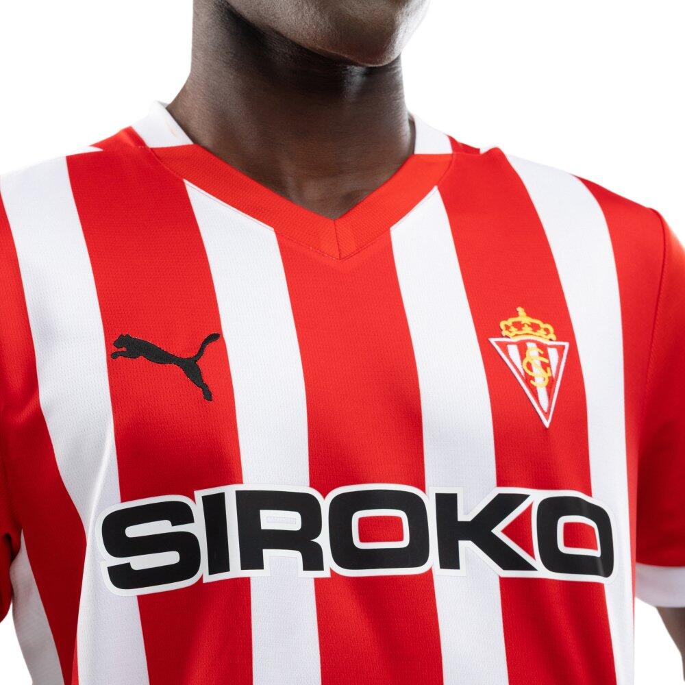 Real Sporting de Gijón Home Shirt Puma Adult Striped Red/White dryCELL ...
