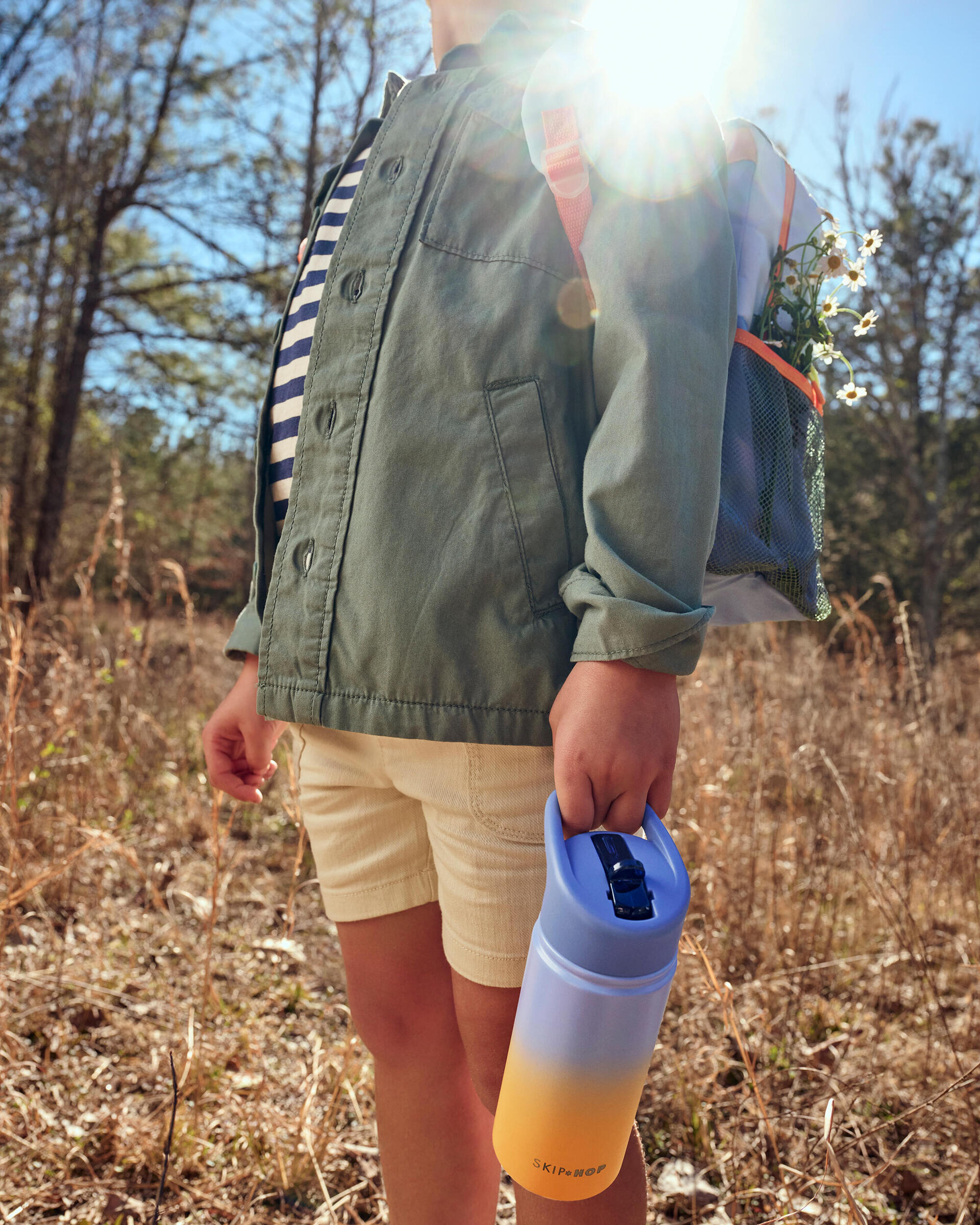 Skip Hop Wander Stainless Steel Water Bottle - Ombre Blue