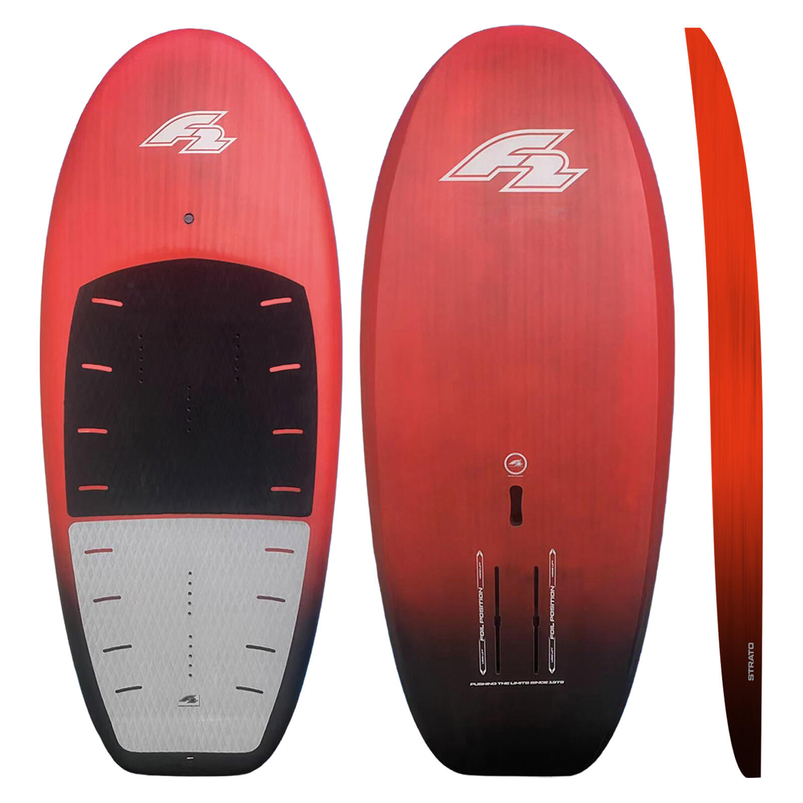 F2 Set Foilboard Glide Strato Team Rot 120L + Alu Foil 2400 + Wing 4qm ...