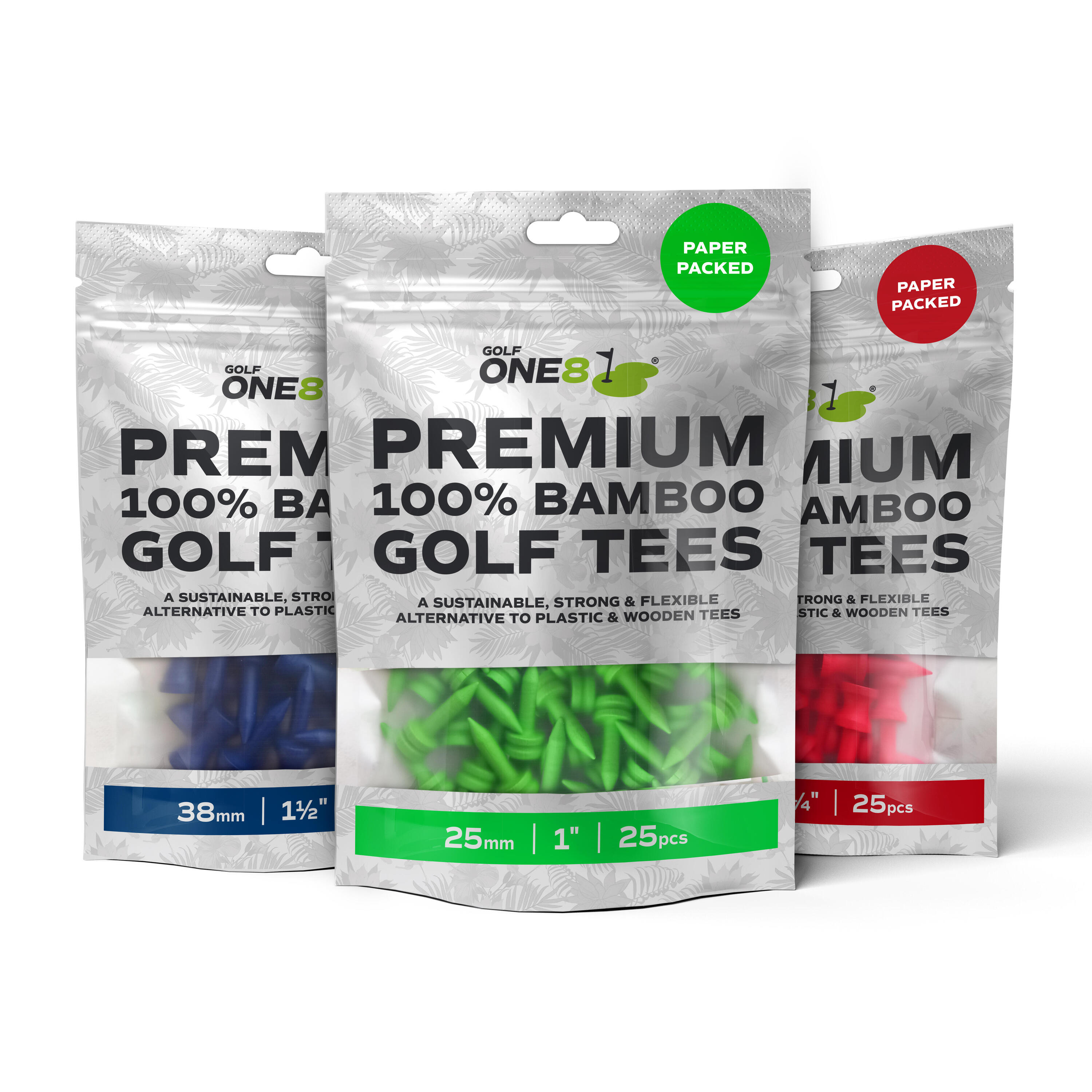 Golf One8 Premium tees: tough, flexible bamboo, 51mm GOLF ONE8 | Decathlon