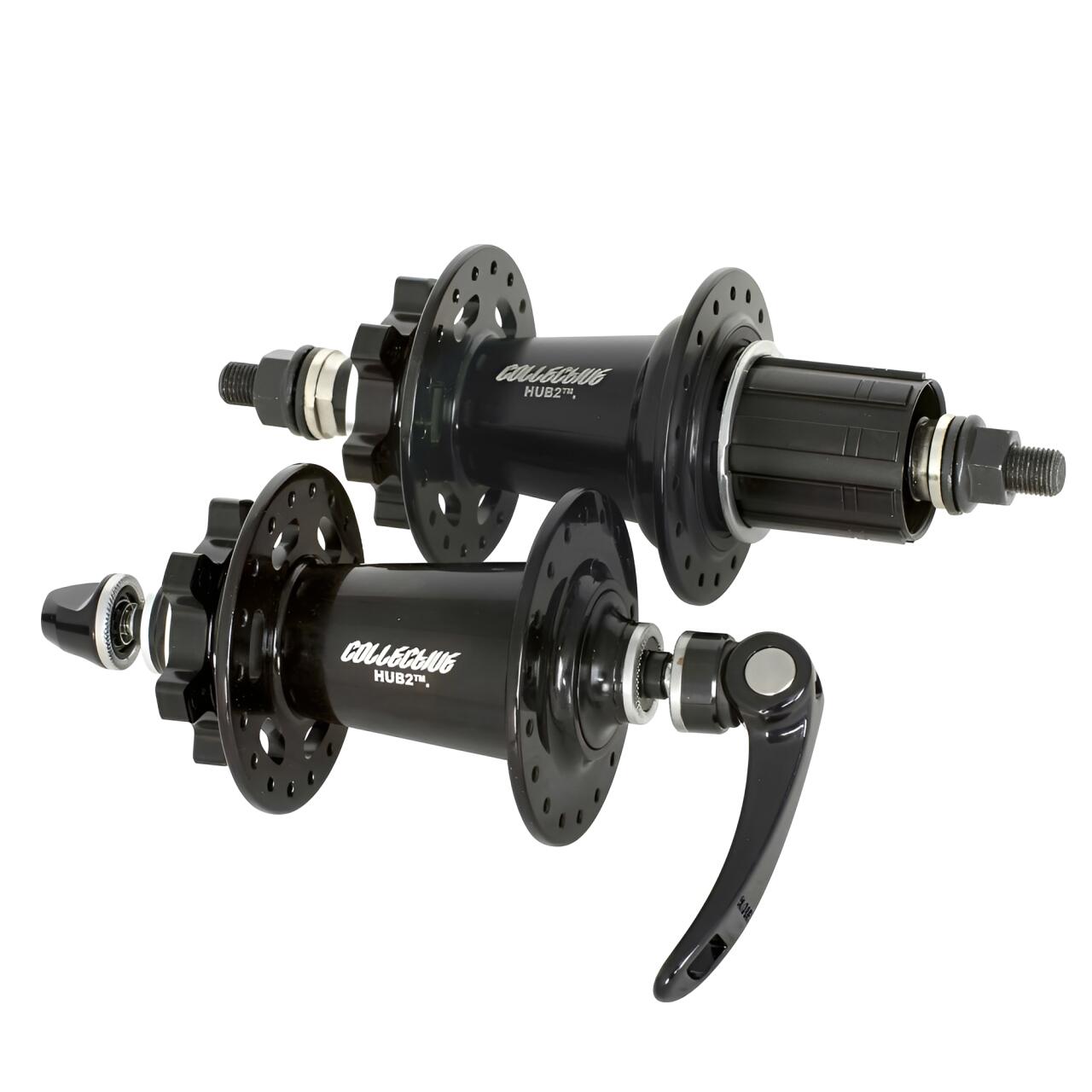 HUB2 Front & Rear Bike Wheel Hub Set - Black | Decathlon