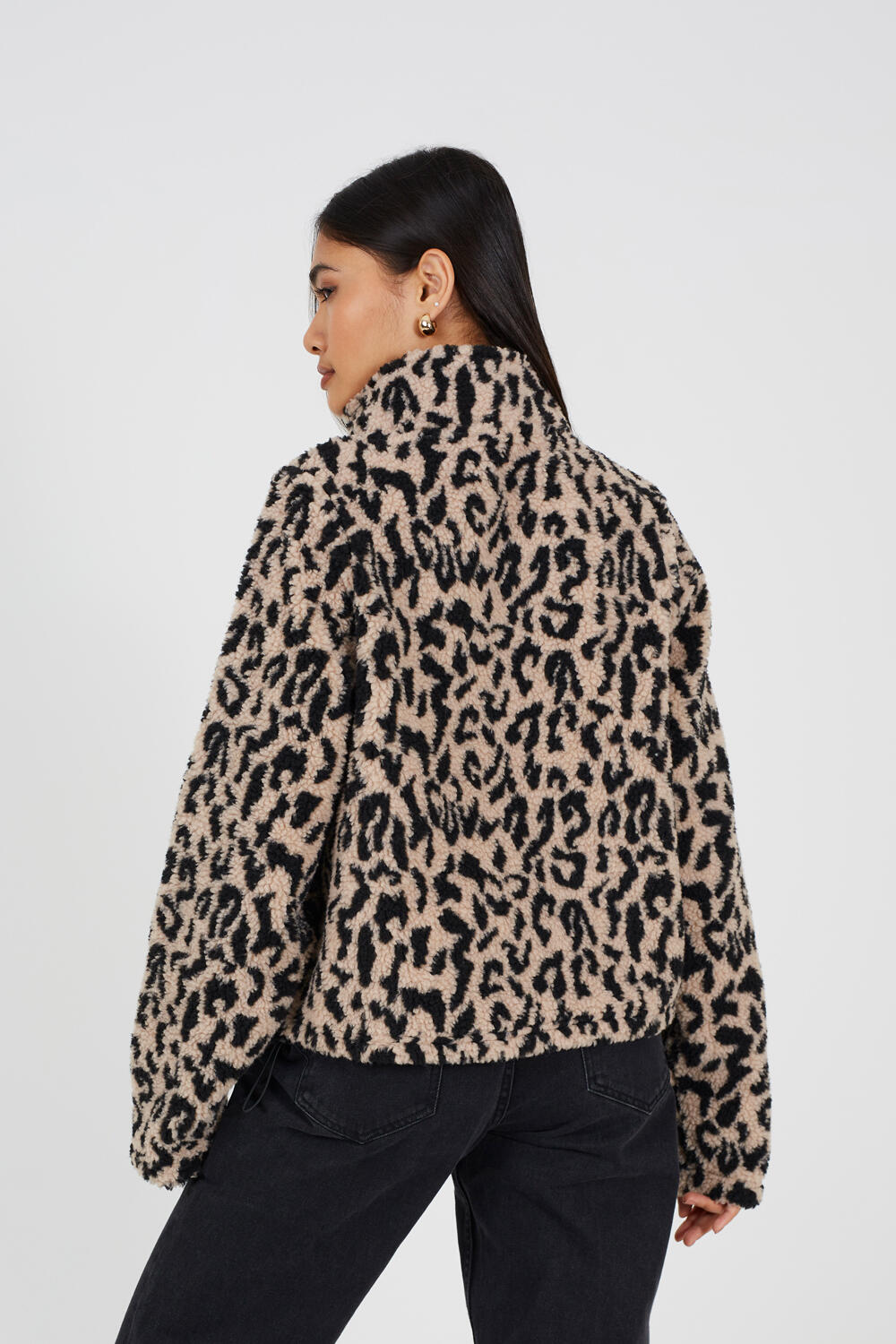 Half Zip Leopard Print Sherpa Fleece BRAVE SOUL | Decathlon