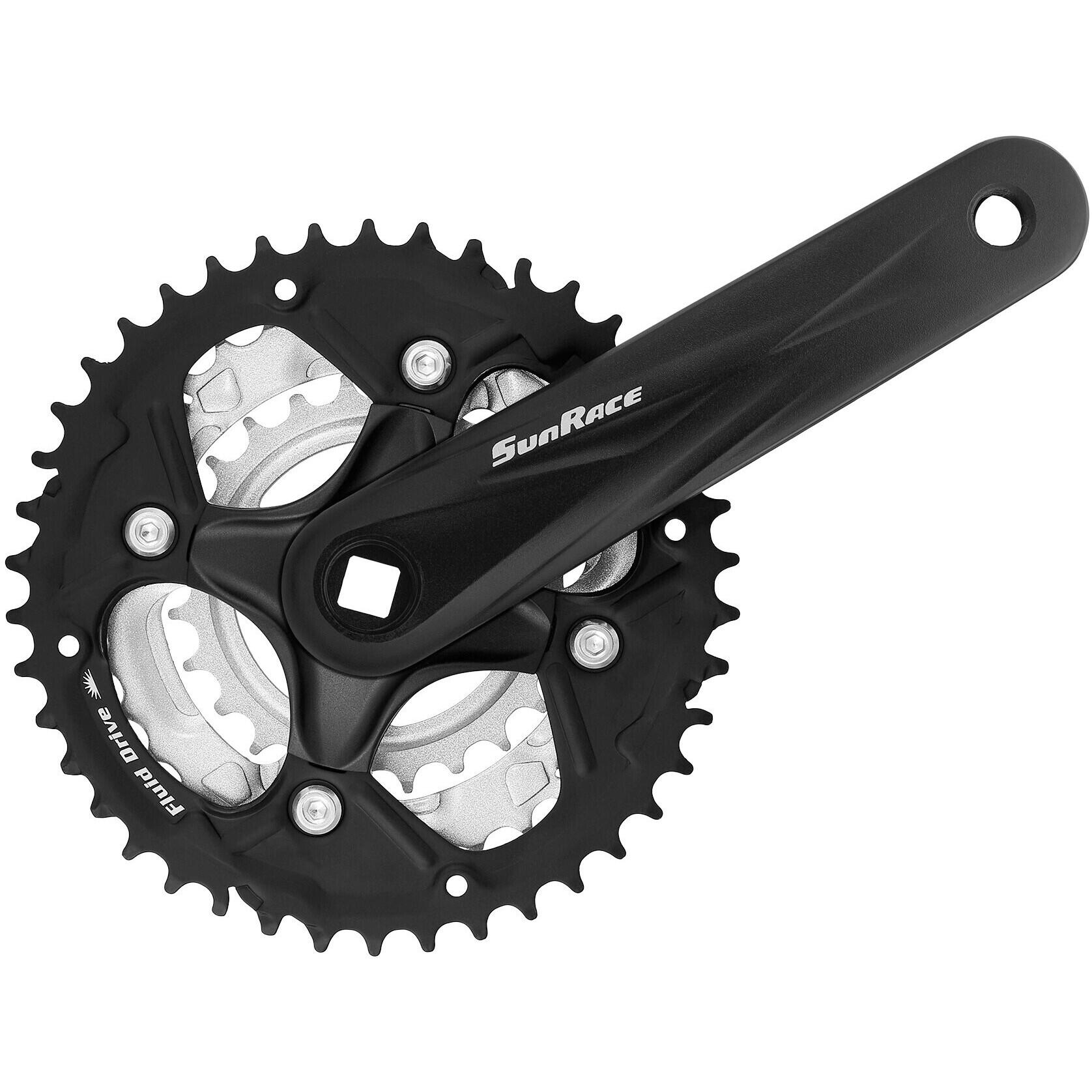 Triple Front MTB Crankset SunRace chain set M500 42 34 24T 9 speed ...