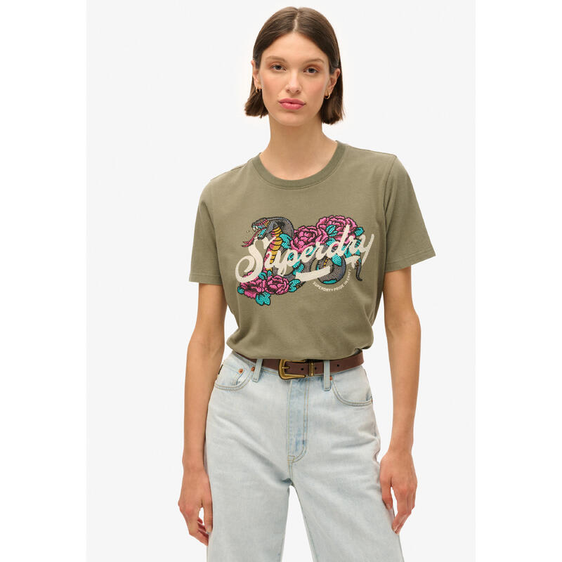 T-shirt décontracté femme Superdry Tattoo Script SUPERDRY | Decathlon