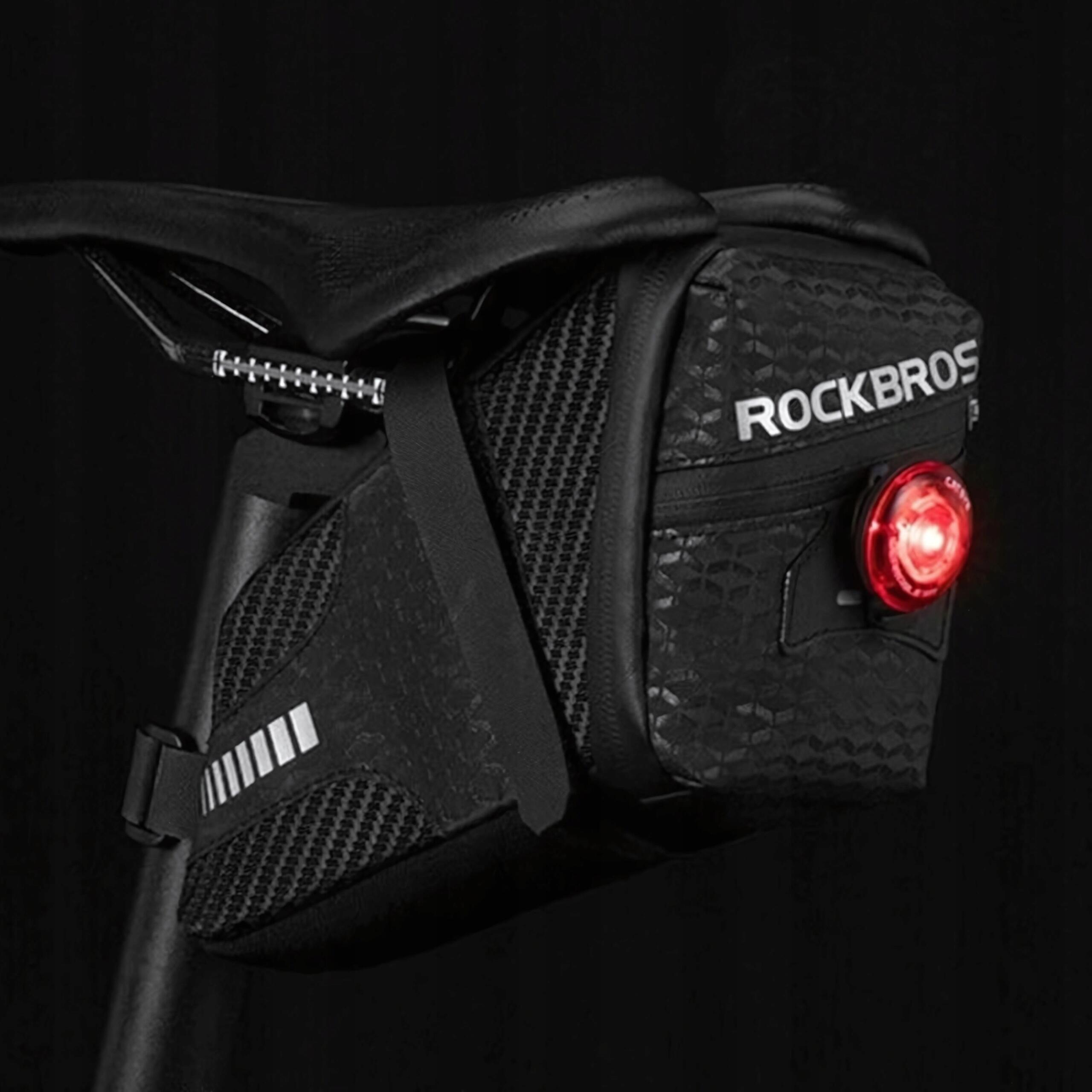 ROCKBROS 1,5L Waterdichte Fietszadeltas - Zwart met Reflectie ROCKBROS | Decathlon