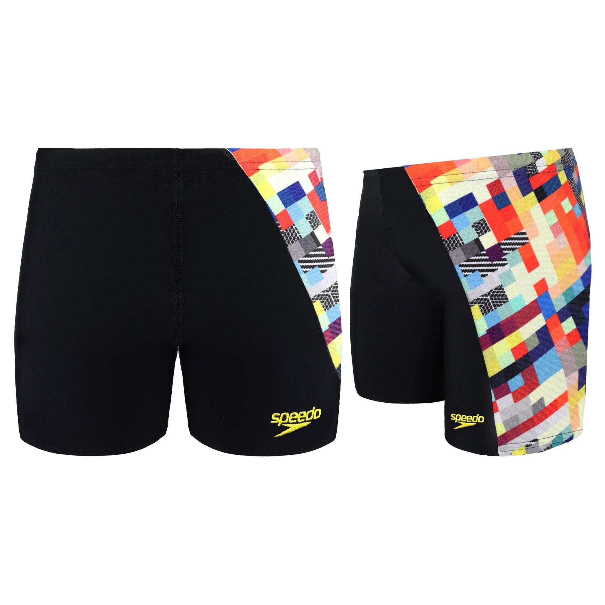 Speedo All Over Print Glichcode Digital Kids Black Swimming Trunks ...