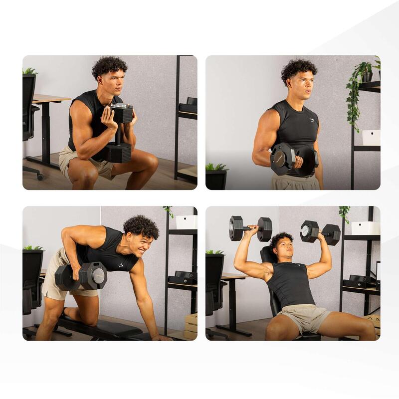 Haltère Ajustable Unique – Set d’haltère de 20 kg – 9 haltères en un ...