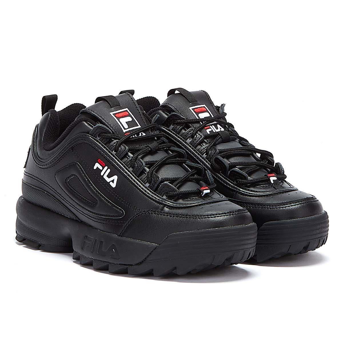Fila Disruptor II Premium Leather Black/White/Fila Red Trainers FILA ...