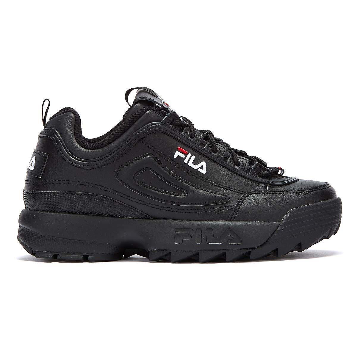 Fila Disruptor II Premium Leather Black/White/Fila Red Trainers FILA ...