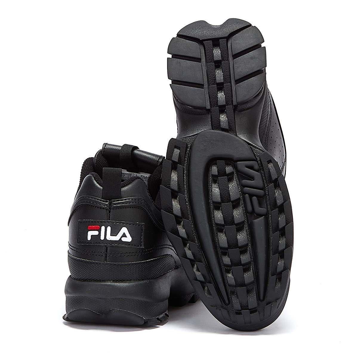 Fila Disruptor II Premium Leather Black/White/Fila Red Trainers FILA ...