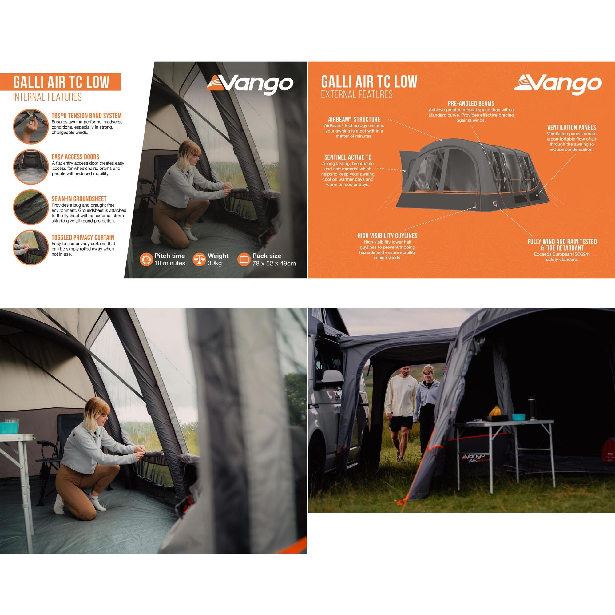 Vango Galli Air Tech Cotton Driveaway Awning Low VANGO | Decathlon