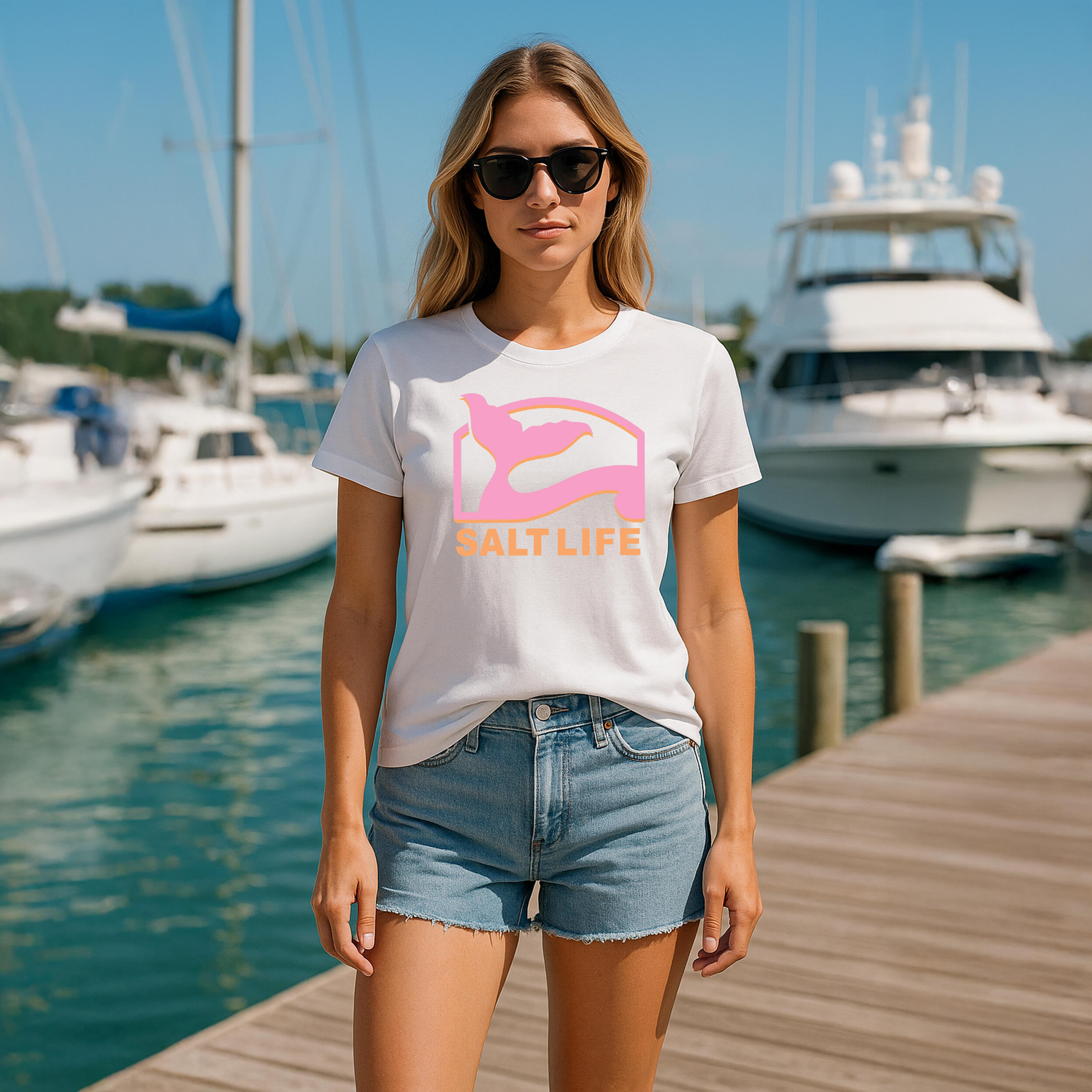 Salt Life Mermaid Tail Womens T-Shirt - White | Decathlon