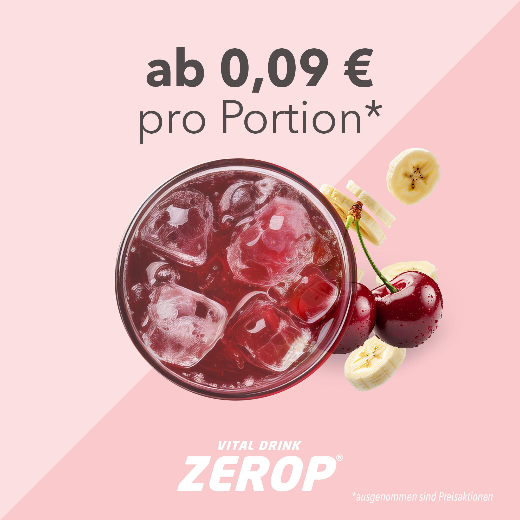 Vital Drink Zerop - Kirsche Banane - 1000 ml Flasche BEST BODY ...