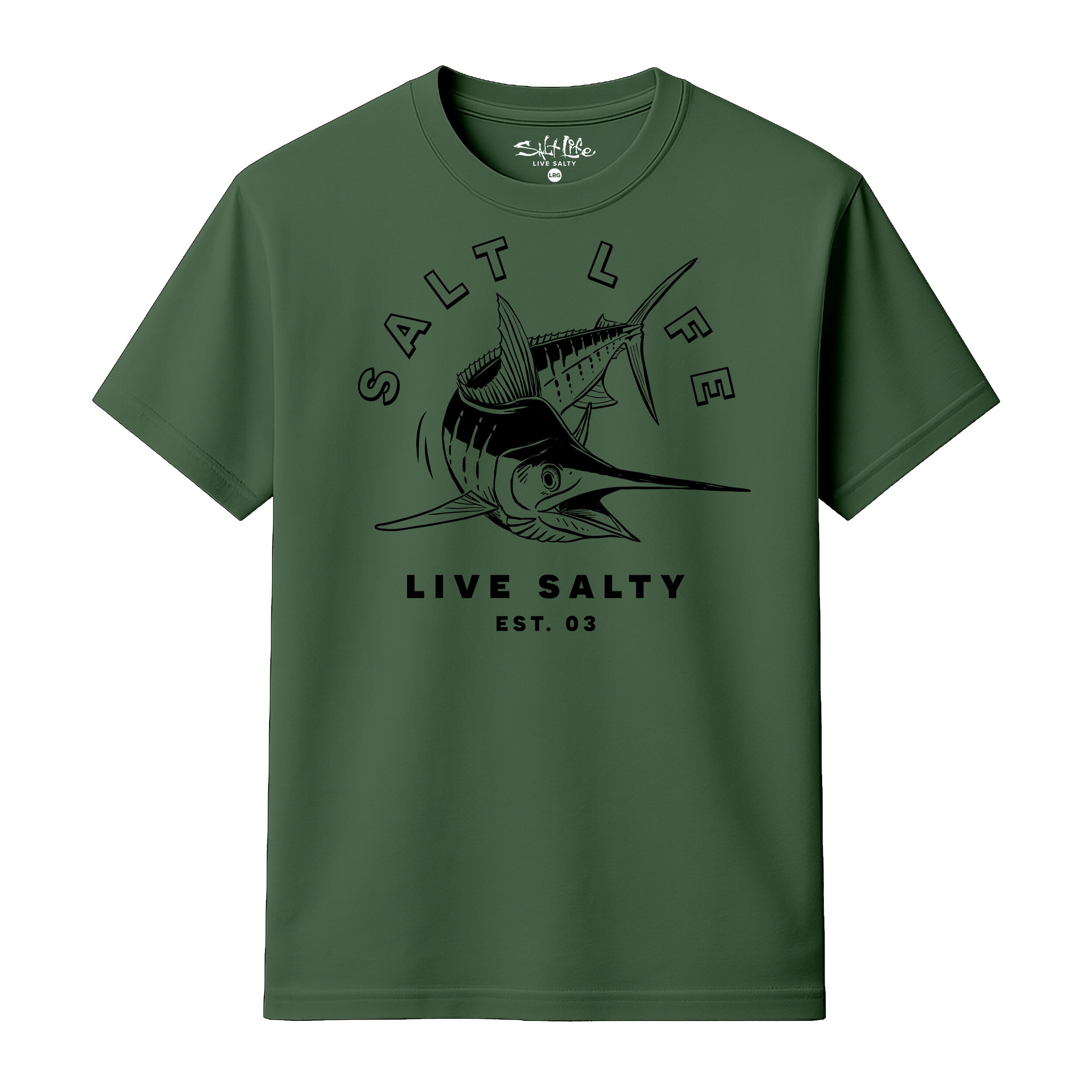 Salt Life Marlin Rush Mens T-Shirt - Military Green SALT LIFE | Decathlon