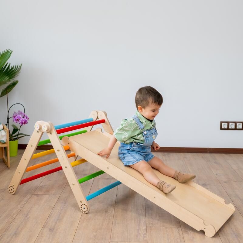 WOODEN MAGIC - Triunghi Pikler cu Rampa/Tobogan 2in1 | Decathlon