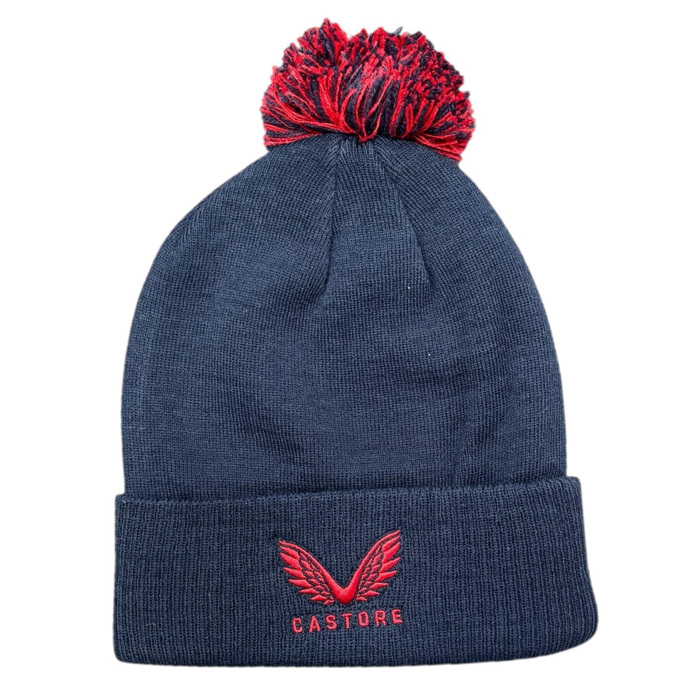 Scarlets Men's Navy Beanie Rugby Club Castore Bobble Beanie Pom Knit ...