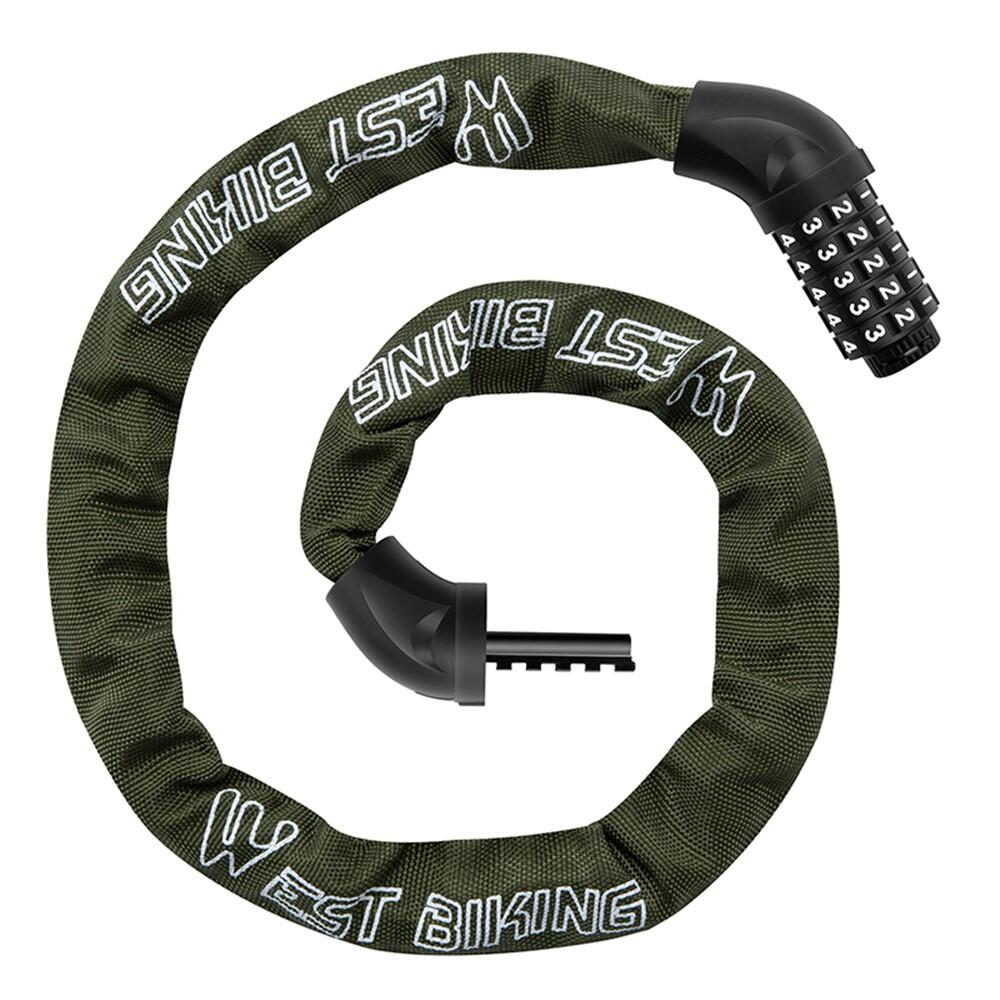 Combination lock bike chain with 5 digits for mountain and road bikes ...