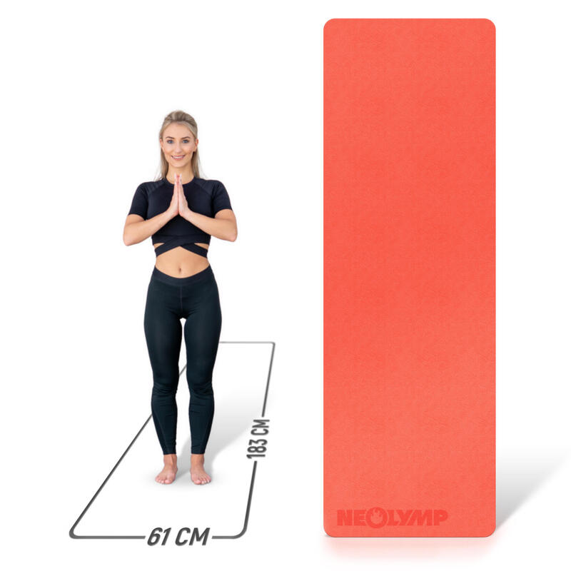 Tapis de Yoga Antidérapant Rouge – Tapis Pilates avec Sangle de ...