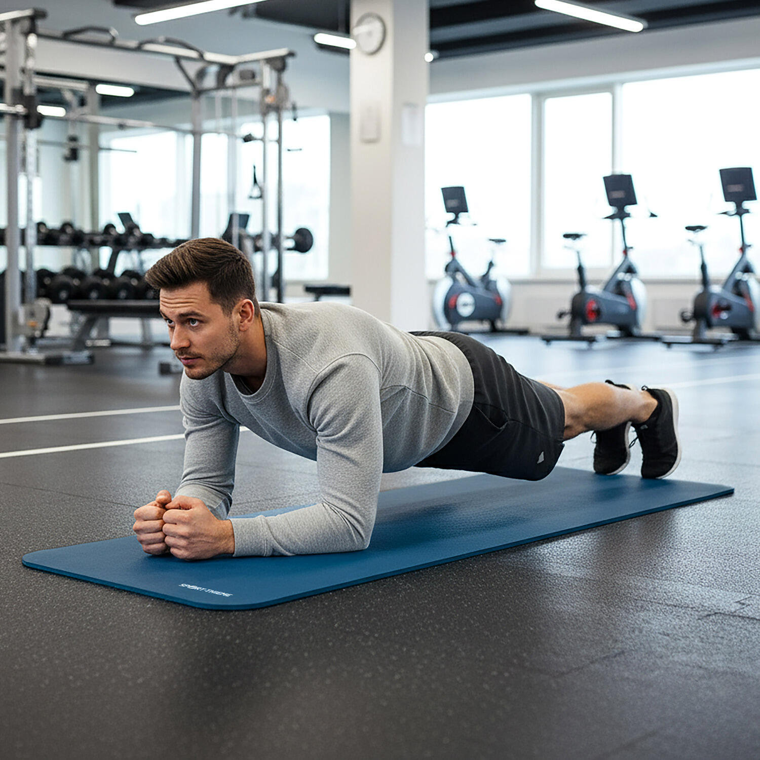 Exercise Mat Easy Fit Blue Yoga Unisex SPORT THIEME | Decathlon