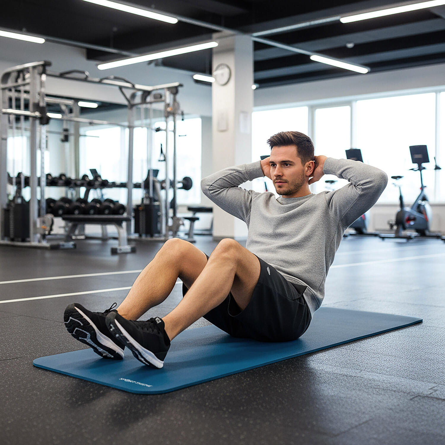 Exercise Mat Easy Fit Blue Yoga Unisex SPORT THIEME | Decathlon