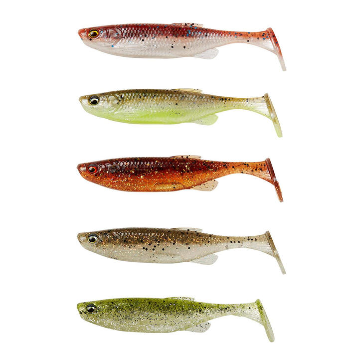 SAVAGE GEAR - SHAD SAVAGE GEAR FAT MINNOW T-TAIL 9CM/7G CLEARWATER MIX ...