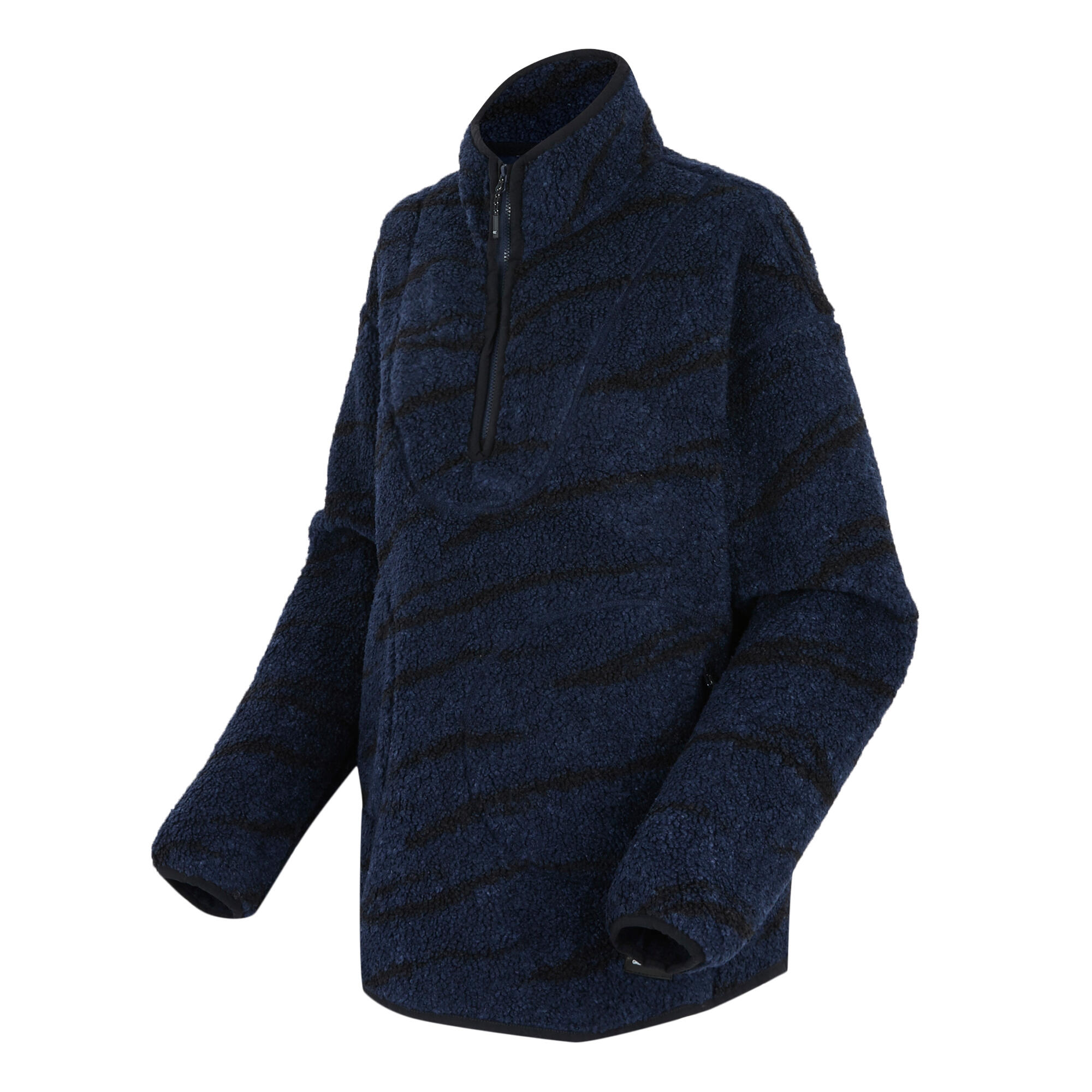 Womens/Ladies Frankie Abstract Borg Half Zip Fleece Jacket (Navy/Black ...