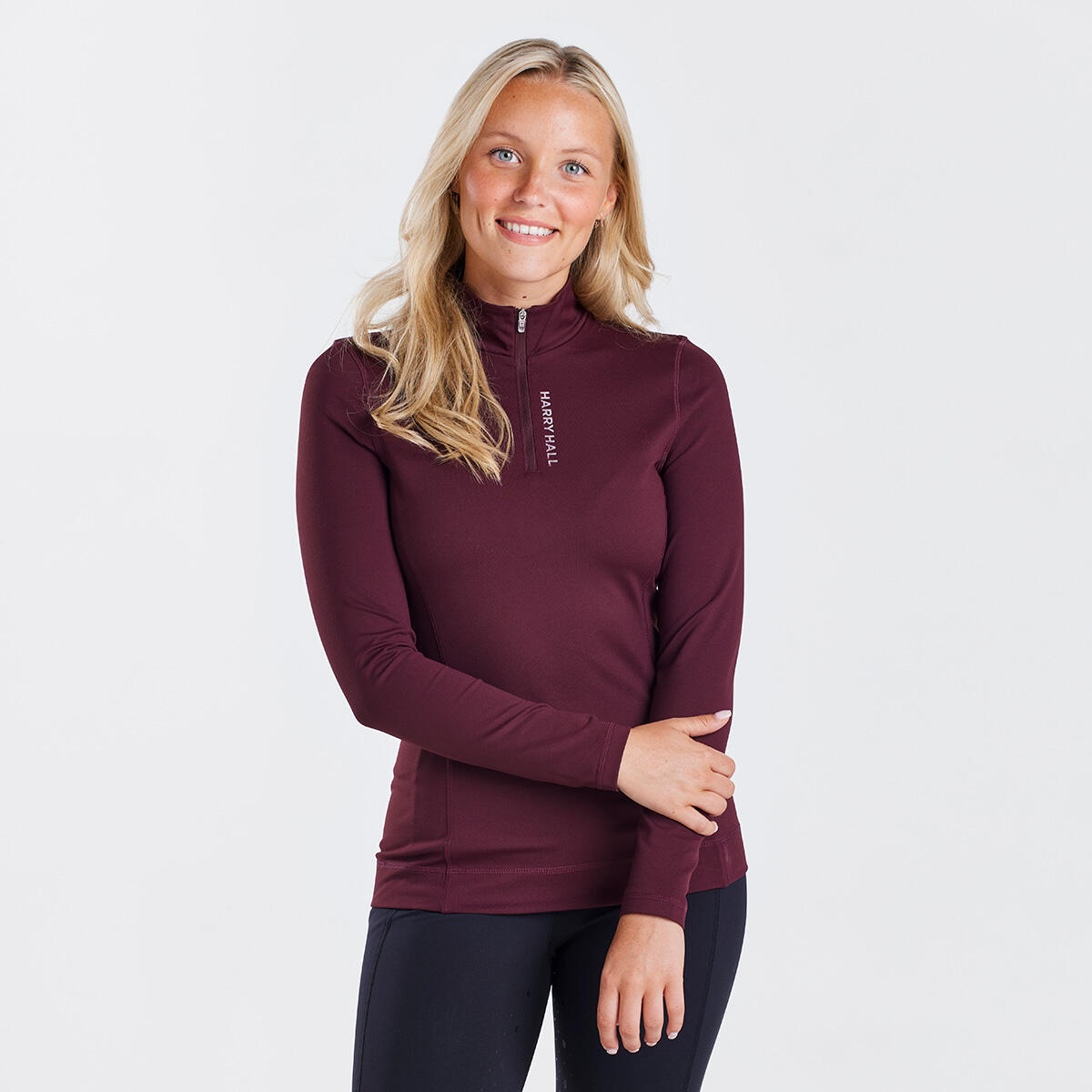Women's Thermal Base Layer Top - ¼ Zip - Multi-Sport - Maroon HARRY ...