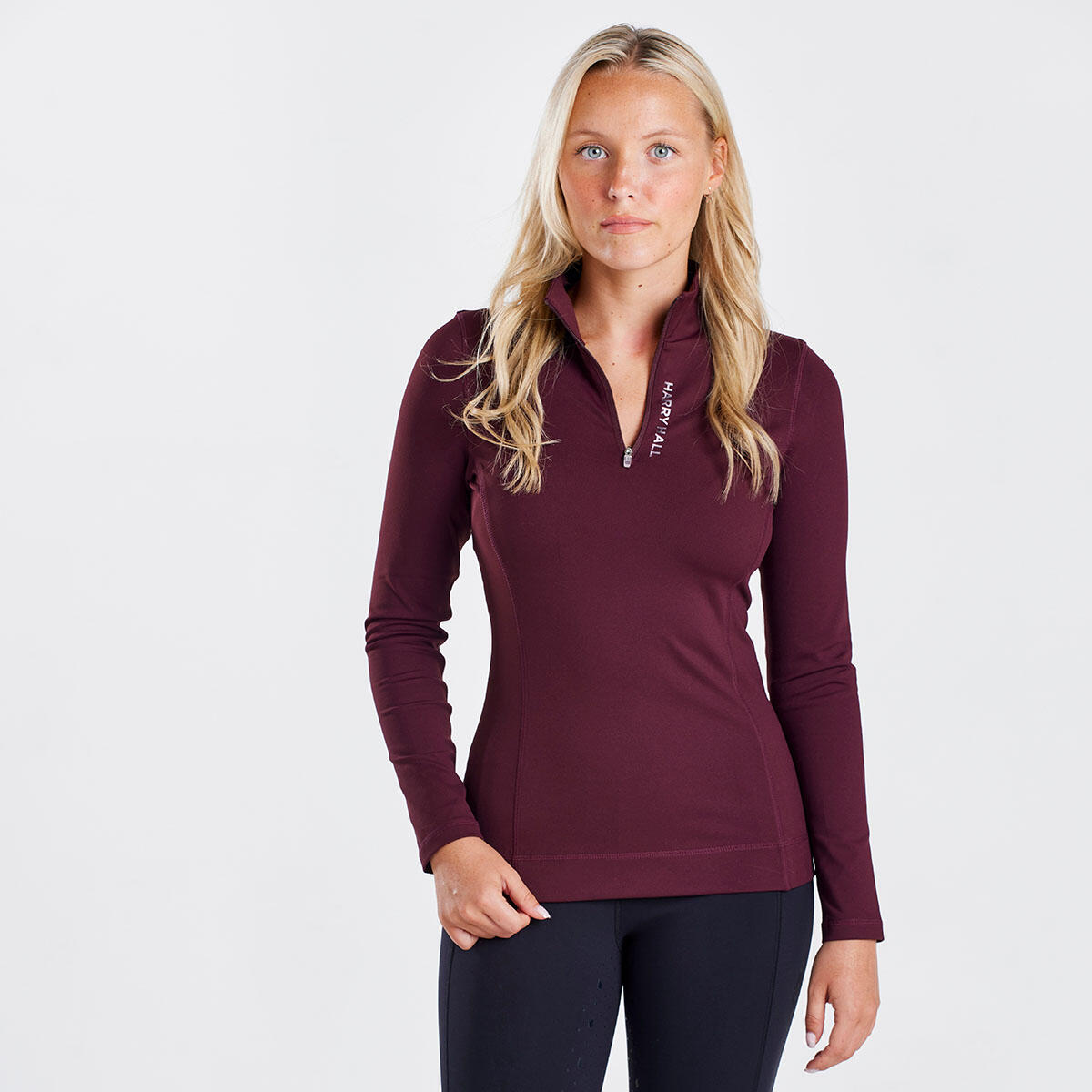 Women's Thermal Base Layer Top - ¼ Zip - Multi-Sport - Maroon HARRY ...