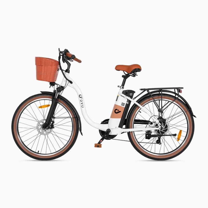 DYU - Bicicletă electrică DYU C6 Pro cu coș frontal, 250W, baterie 36V ...