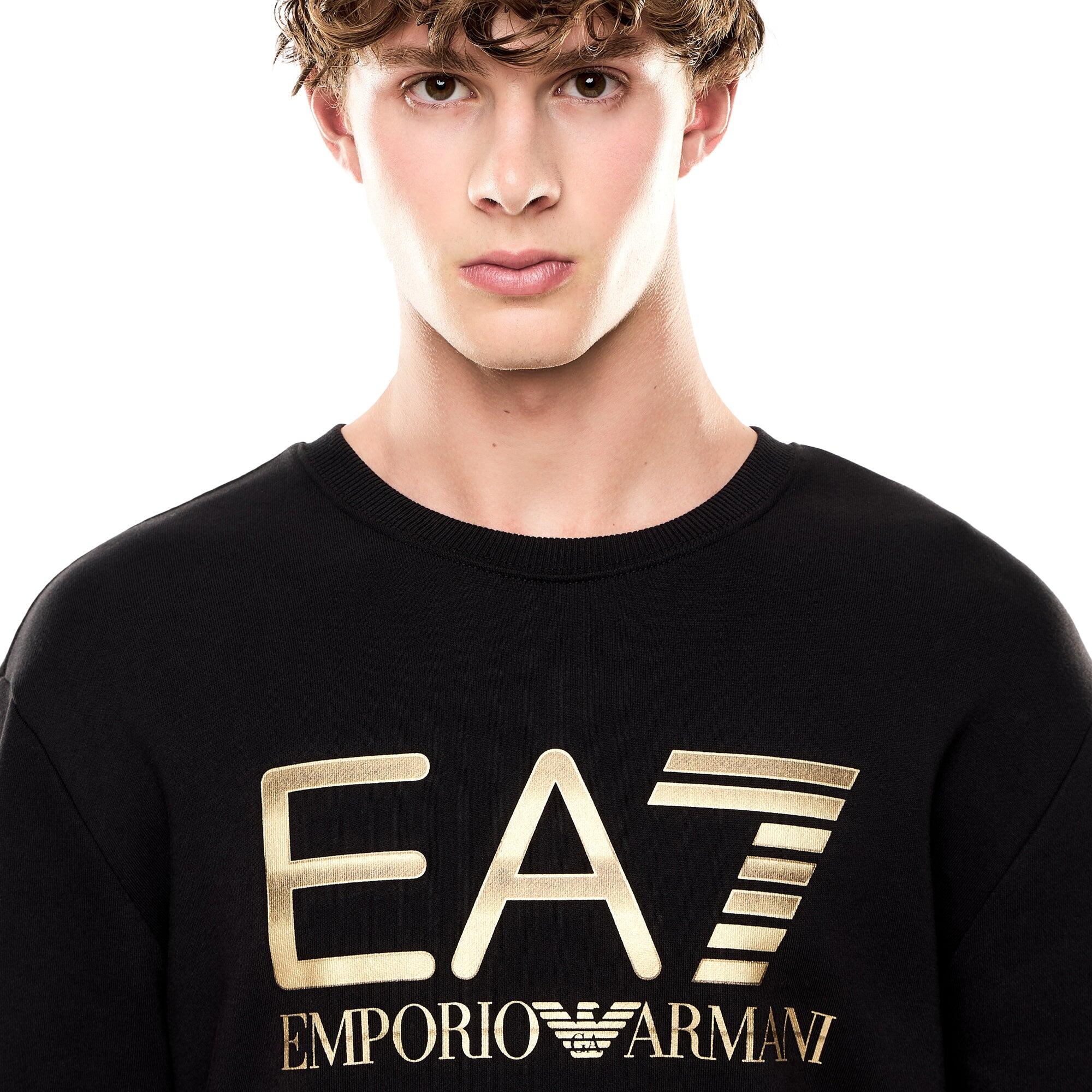 Logo Series Cotton Sweatshirt Black/Gold | Decathlon