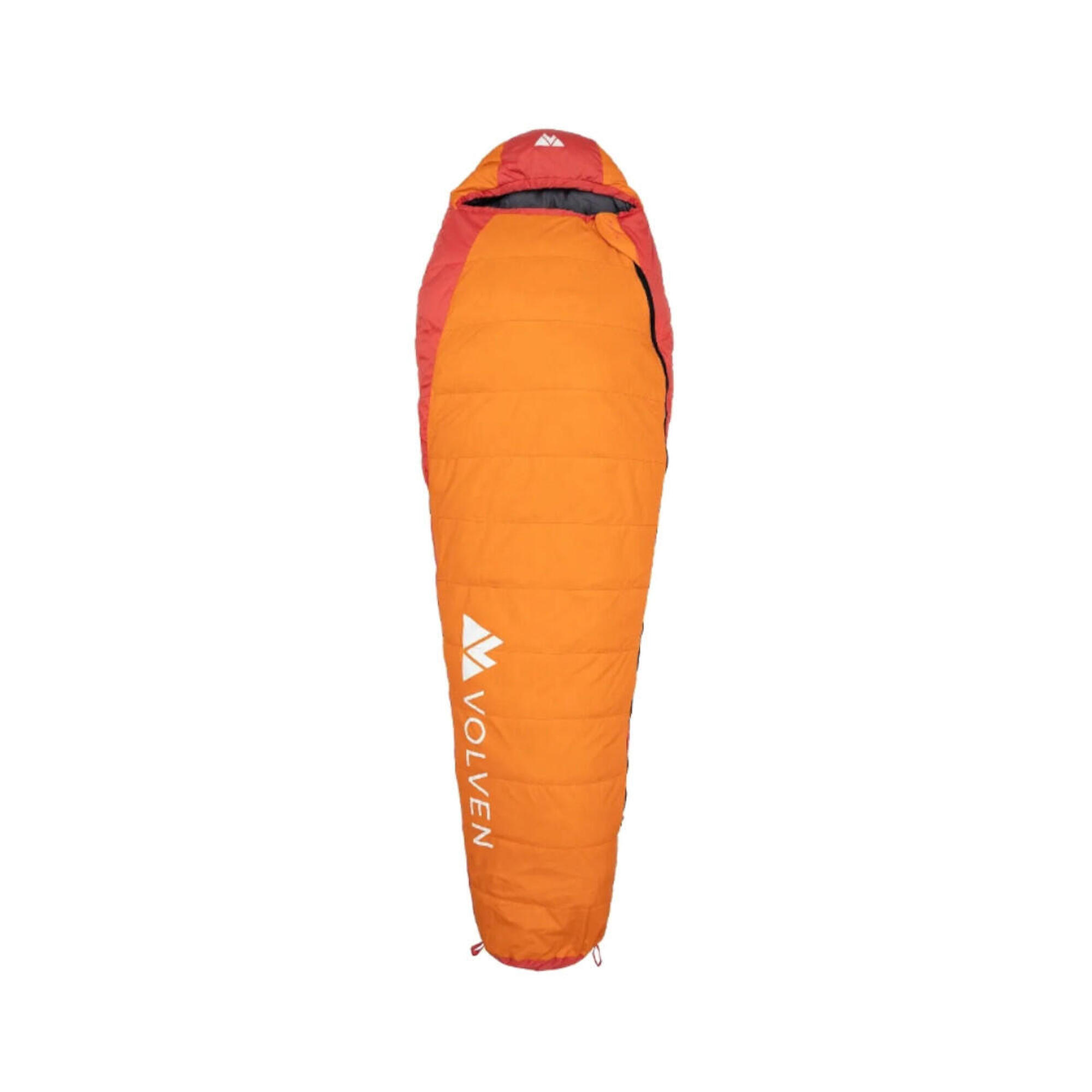 Turistický spací pytel Polaris 215x75cm oranžový pravý VOLVEN - Decathlon