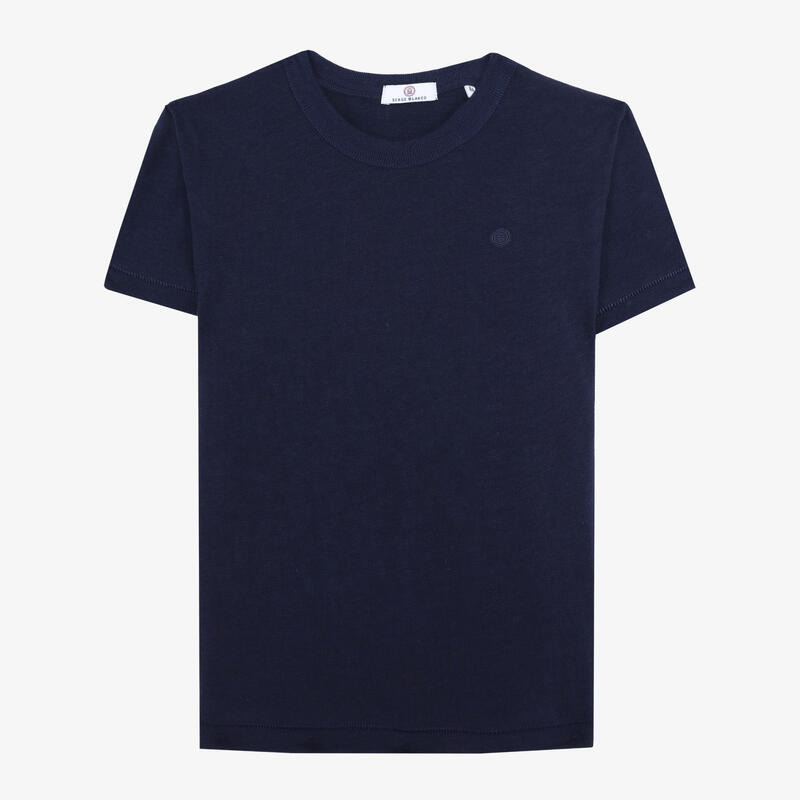 T-shirt garçon en jersey bleu foncé SERGE BLANCO | Decathlon