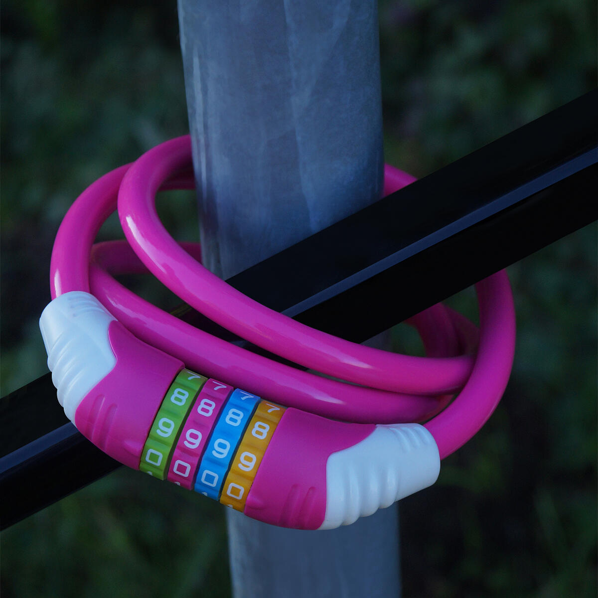 Omada kids' combination cable lock — 1 m, Ø12 mm, pink. OMADA | Decathlon