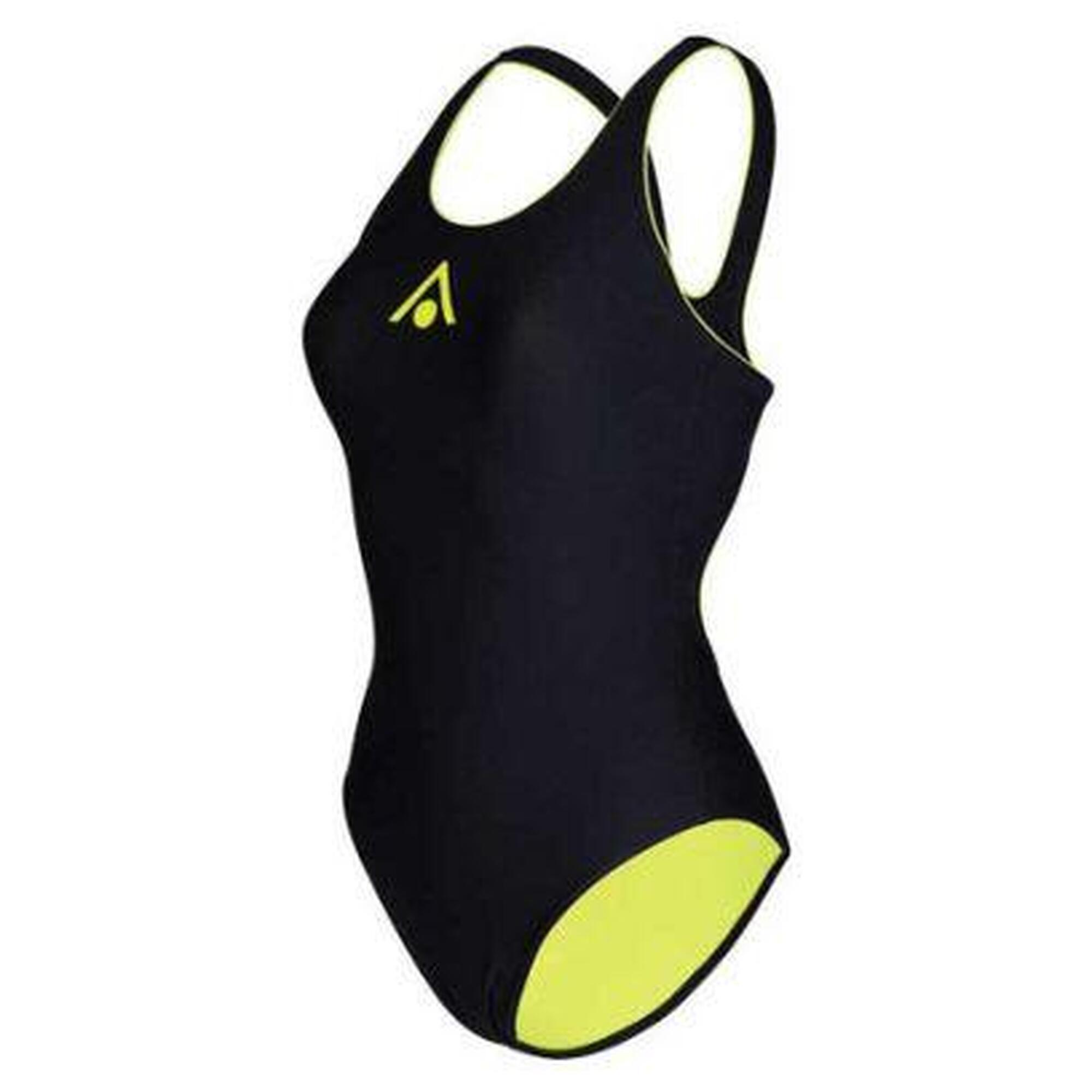 Maillot de Bain Femme Aquasphere Essentials Noir / Jaune AQUASPHERE | Decathlon