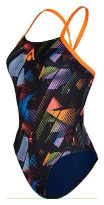Maillot femme Aquasphere Essential Tie Back noir/orange AQUASPHERE | Decathlon