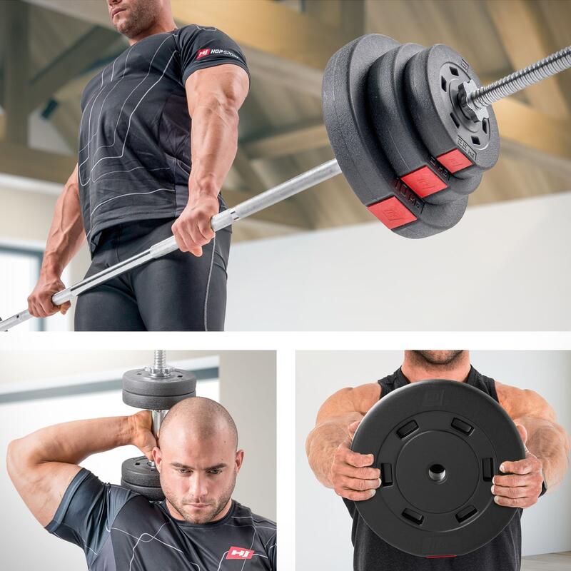 Sada cementových závaží na činky 90kg HOP-SPORT - Decathlon