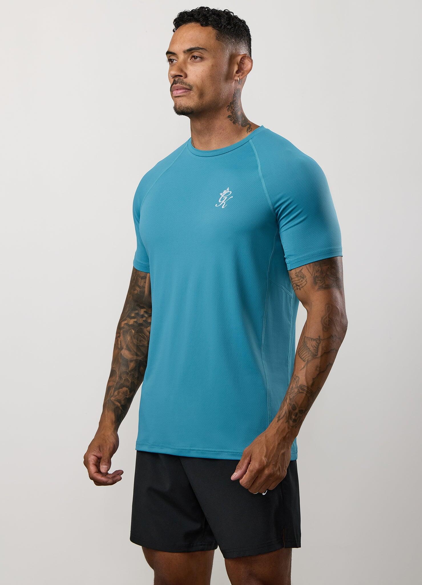 Men's Energy Tee Gym Fitness Sports T-Shirt Crew Neck Short Sleeve ...