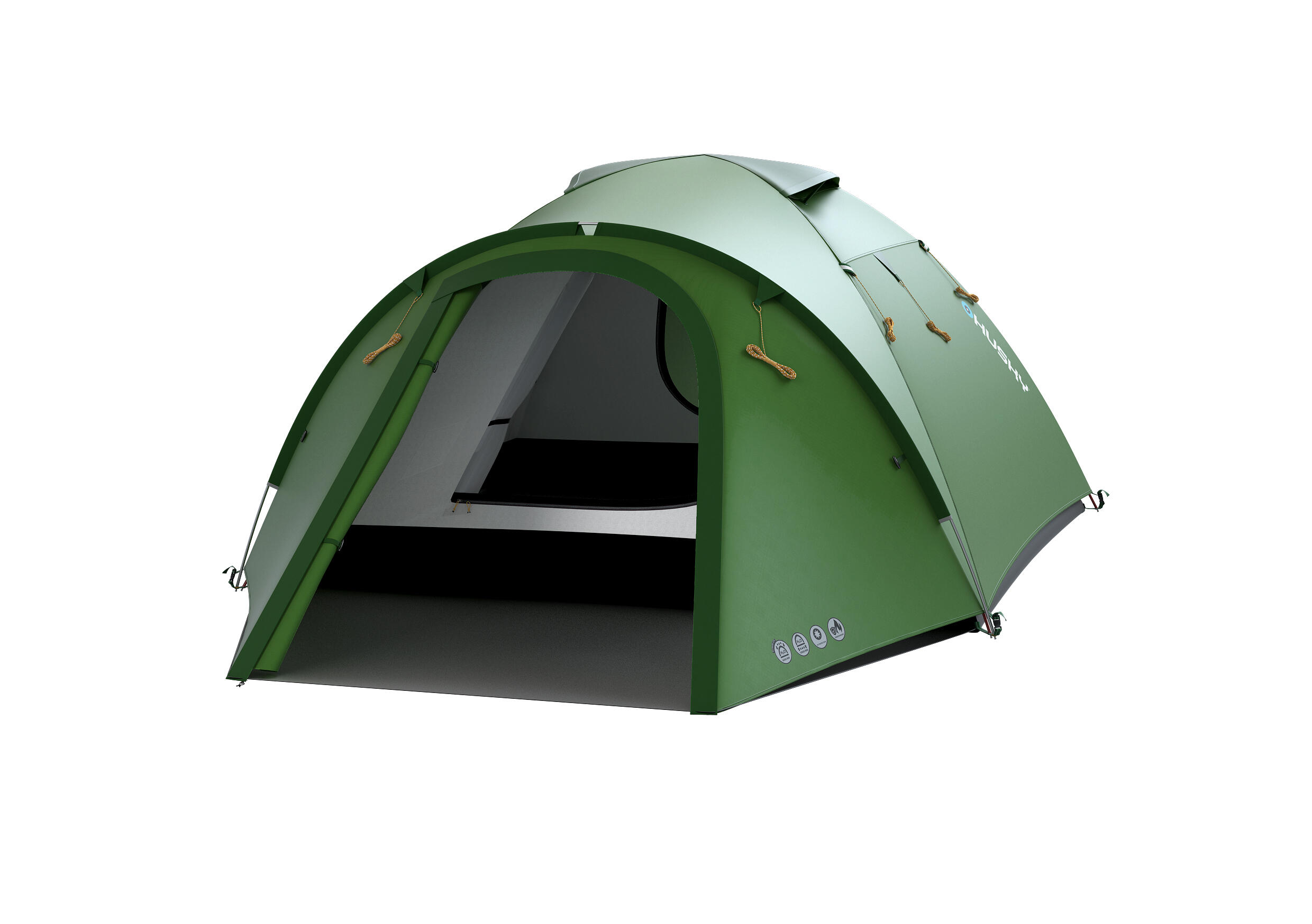 HUSKY BARON 4 3-season Polyester Tent Green 4-person HUSKY | Decathlon