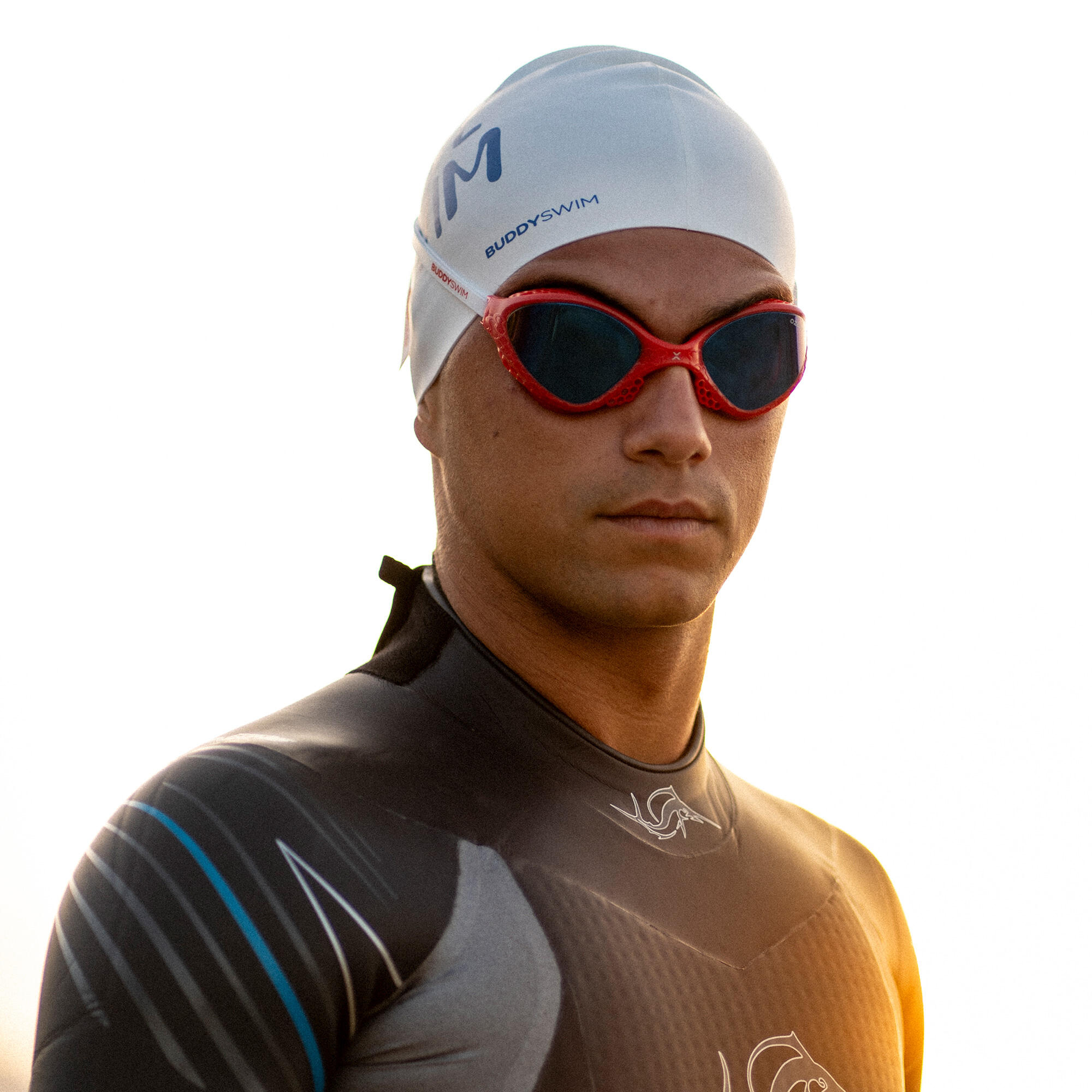 OzeanX Swimming Goggles for Open Water and Triathlon Red-White/Blue ...