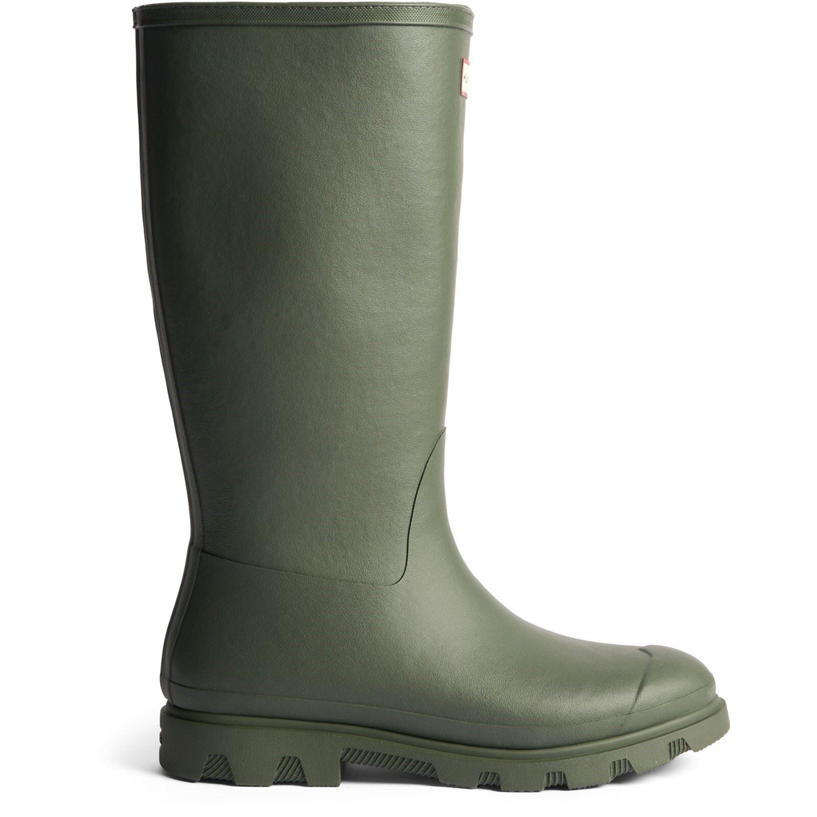 Hunter Downpour Tall Insulated Rubber Men's Dark Olive Wellington Boots ...