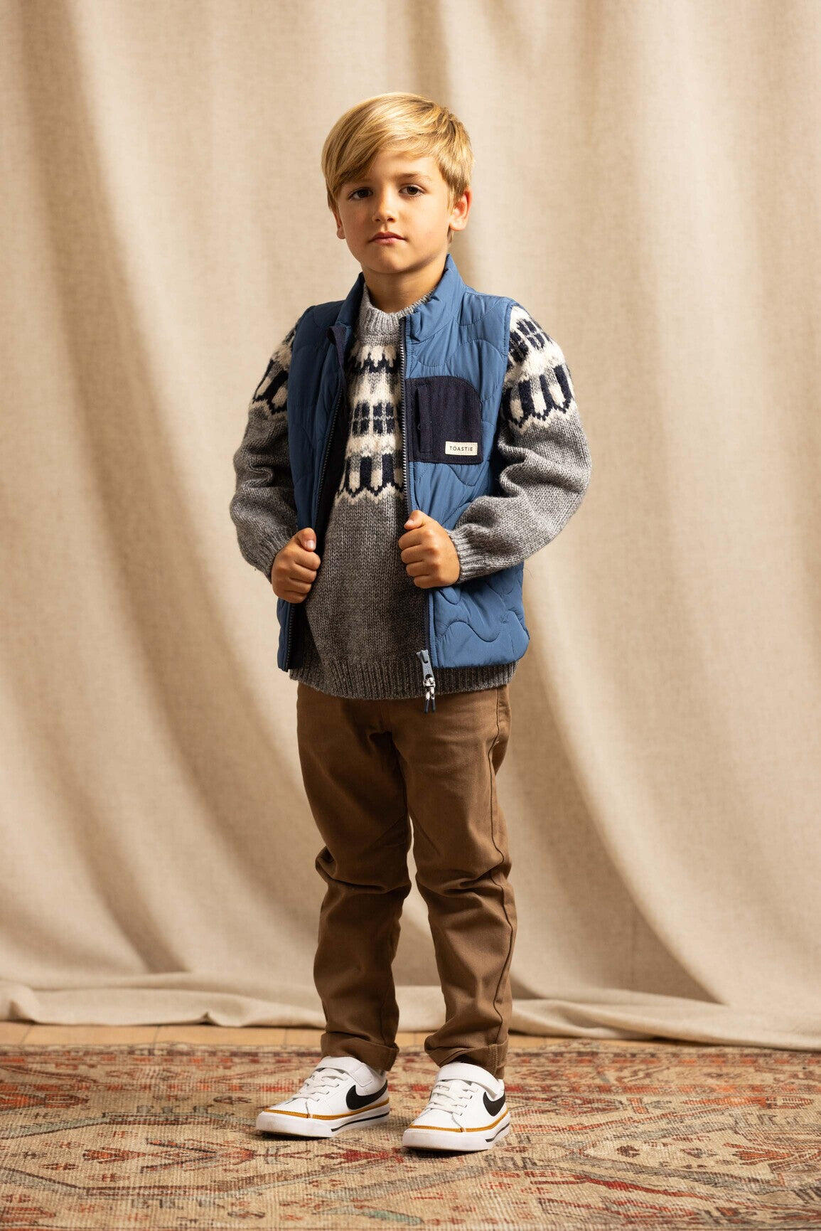 Children's Modular Padded Gilet in Storm Blue TOASTIE | Decathlon