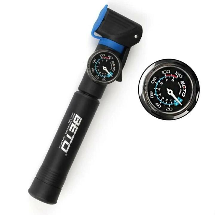 Mini pompka rowerowa BETO CRH-030PG manometr obrotowy Presta Schrader ...