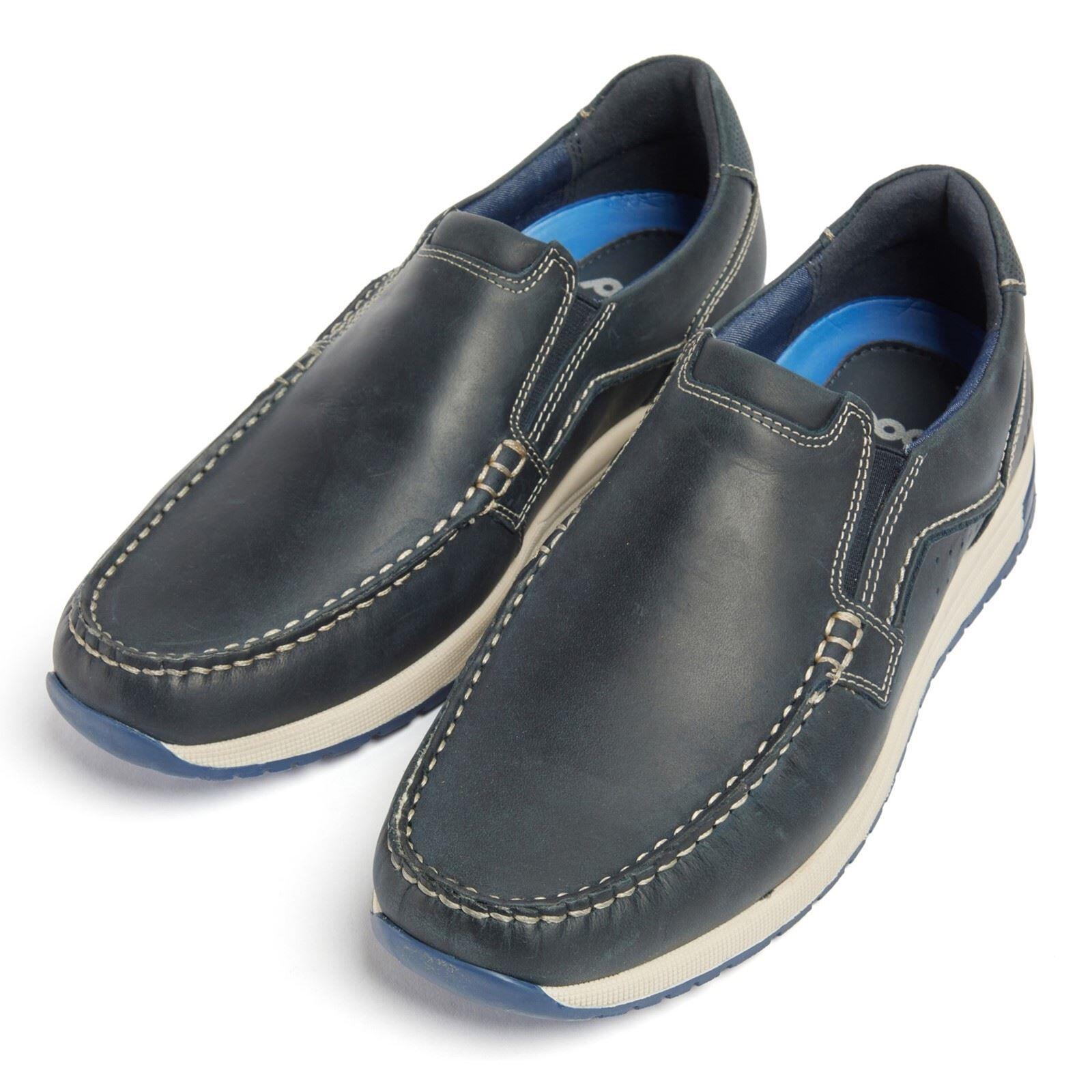 Pod Sean Men's Navy Italian Leather Trainer-Style Boat Shoes | Decathlon
