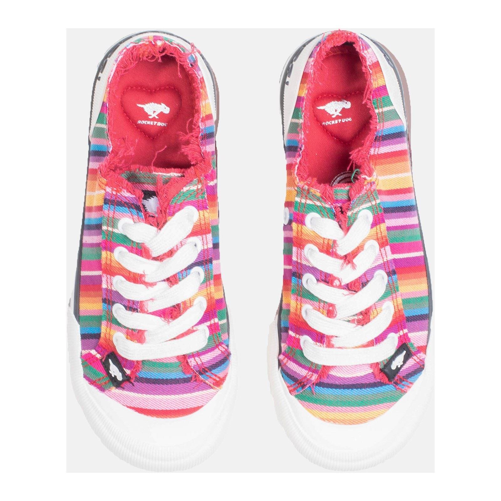 Rocket Dog Jazzin Eden Stripe Cotton Women's Red Multi Trainers | Decathlon