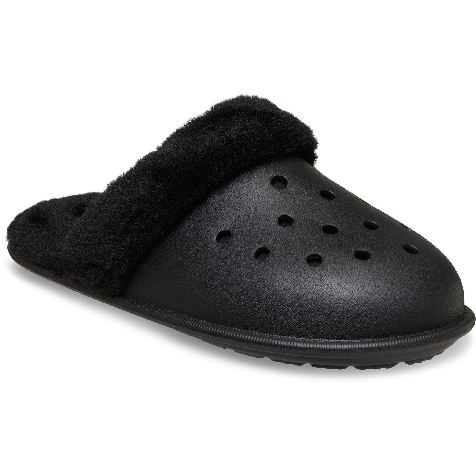 Crocs Classic Fuzz Scuff Thermoplastic Men's Black Slippers | Decathlon